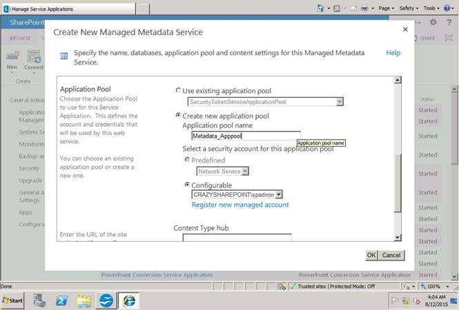 Managed Metadata Service Application In Sharepoint 2013